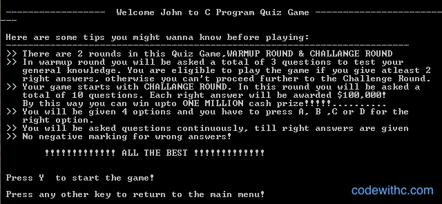 Game Summary - Code With C