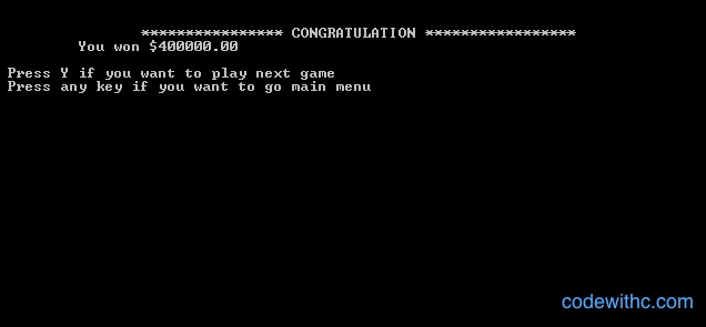 Prize Money Won - Code With C