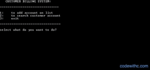 Customer Billing System C Project - Code With C