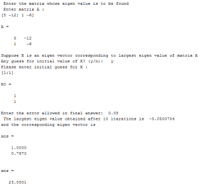 Power Method MATLAB Program - Code With C