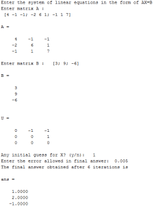 Gauss-Seidel Method MATLAB Program - Code With C