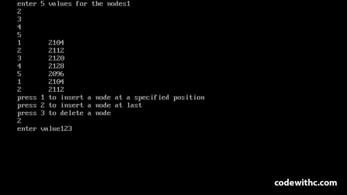 C Program: Implementation Of Circular Linked List - Code With C C Program: Implementation Of Circular Linked List - Code With C