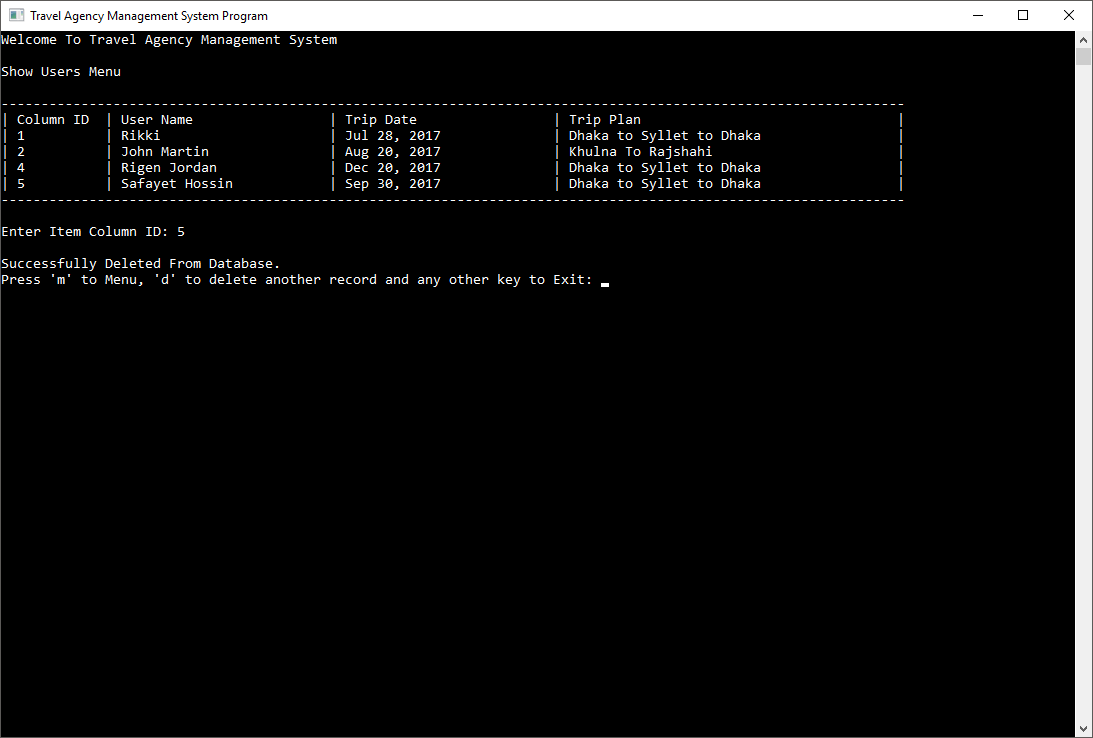 Travel Agency Management System In C++ With MySQL - Code With C