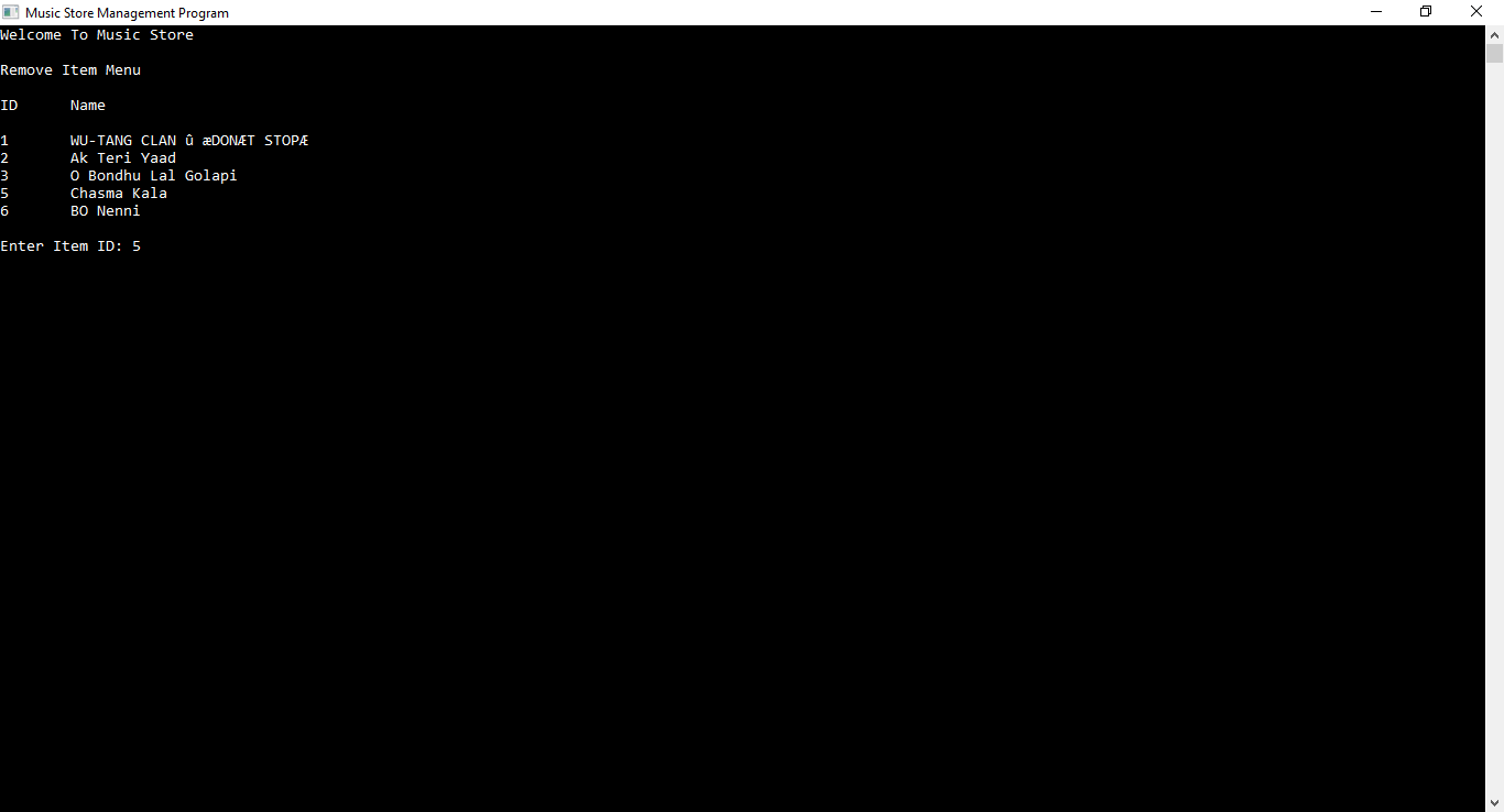 Music Store Management System/Project C++ Program With MySQL Database ...