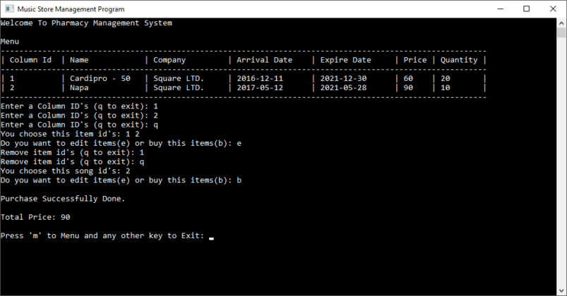 Pharmacy Management System/Project In C++ With MySQL - Code With C